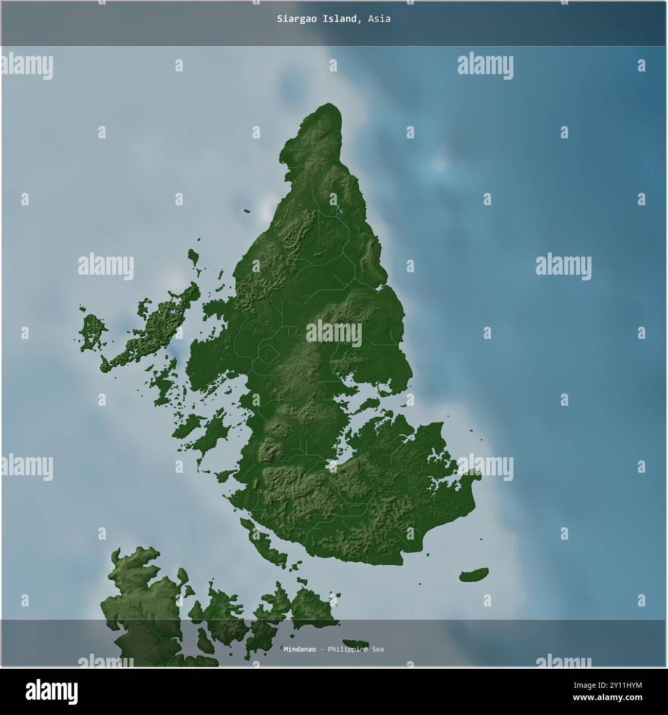 Siargao Island in the Philippine Sea, belonging to Philippines, cropped ...