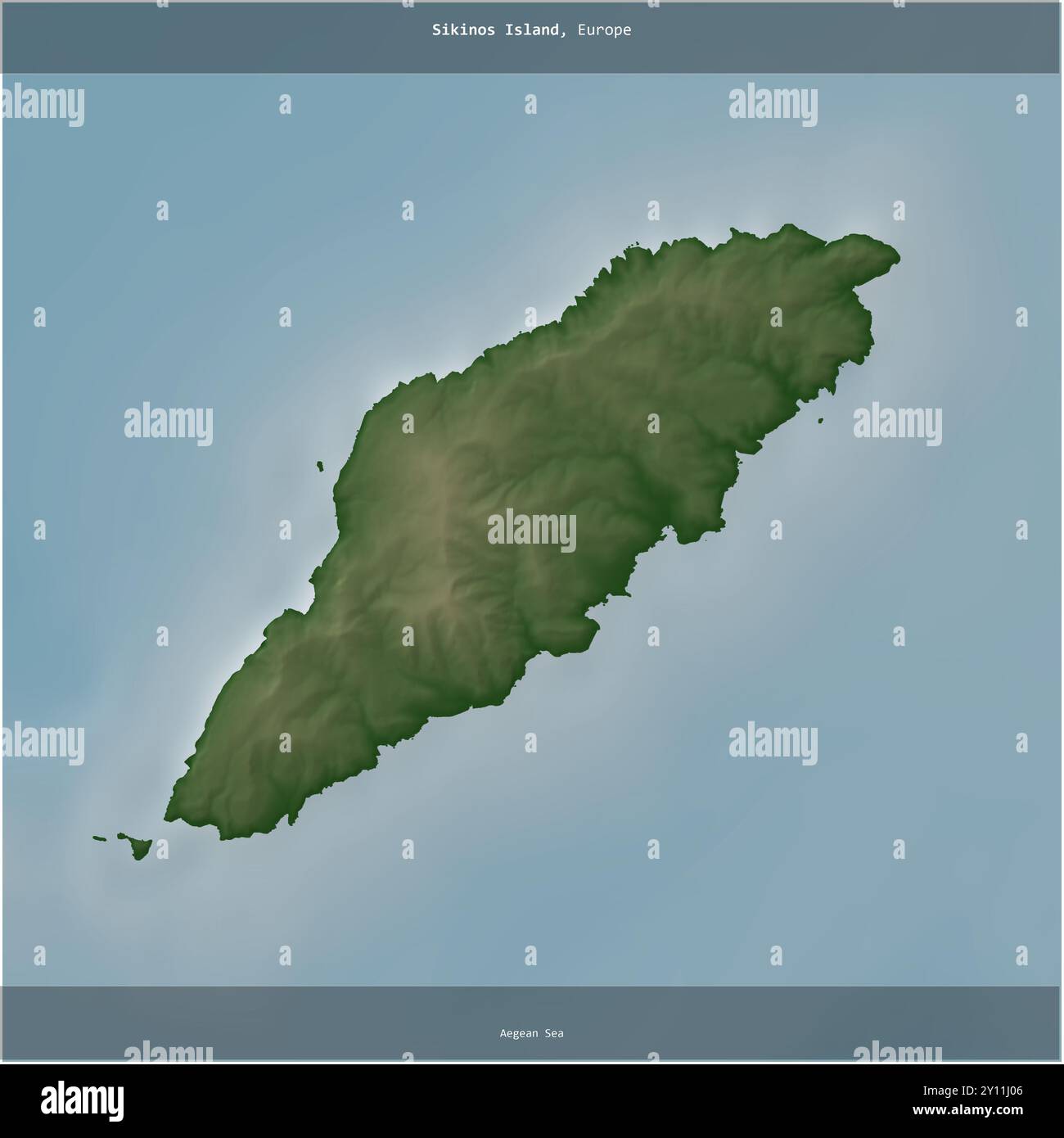 Sikinos Island in the Aegean Sea, belonging to Greece, cropped to ...