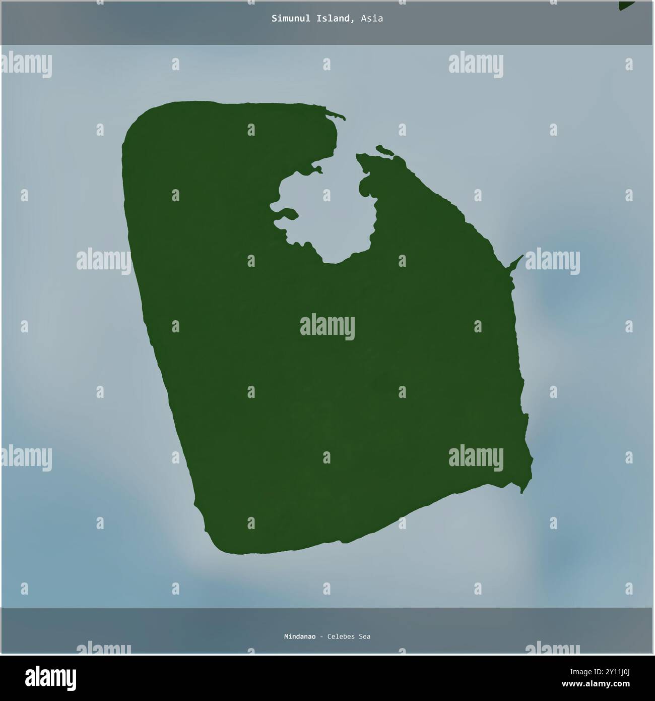 Simunul Island in the Celebes Sea, belonging to Philippines, cropped to ...