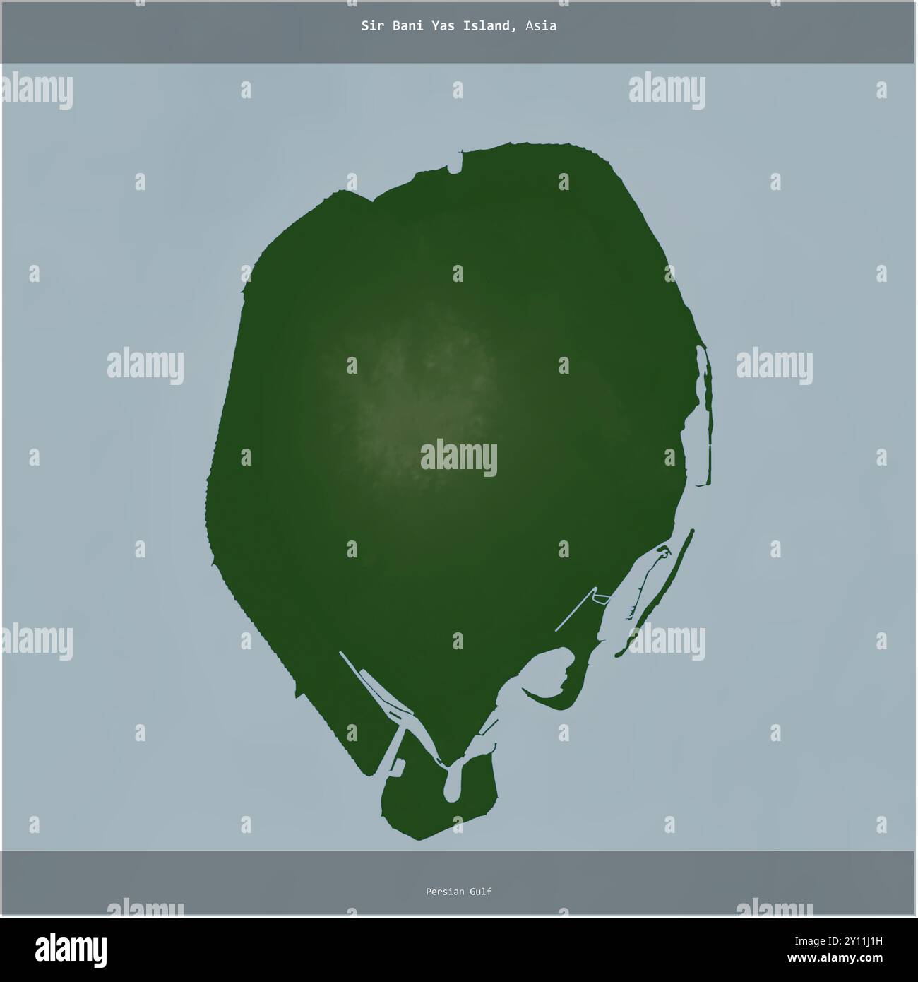 Sir Bani Yas Island in the Persian Gulf, belonging to United Arab ...