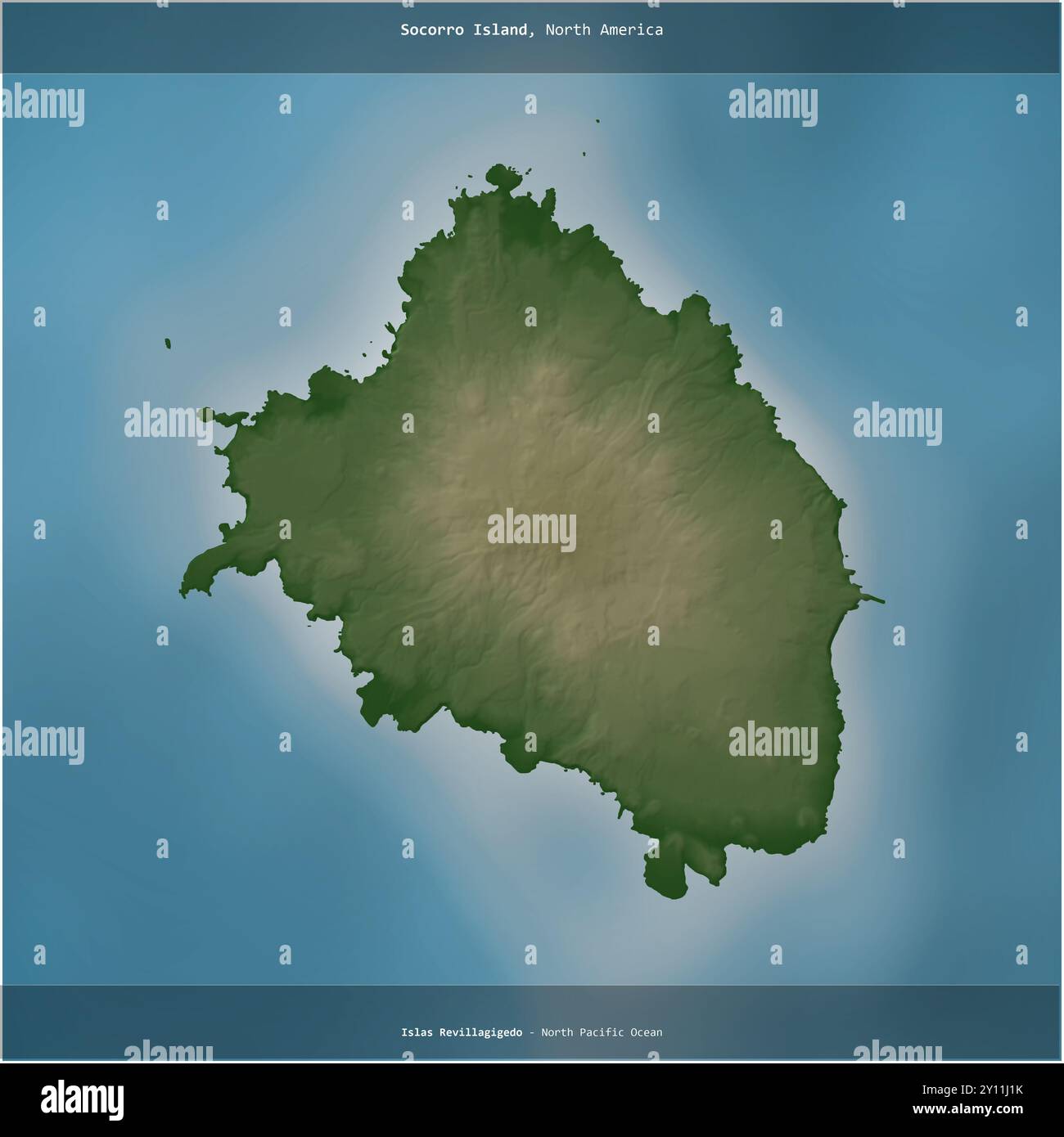 Socorro Island in the North Pacific Ocean, belonging to Mexico, cropped ...