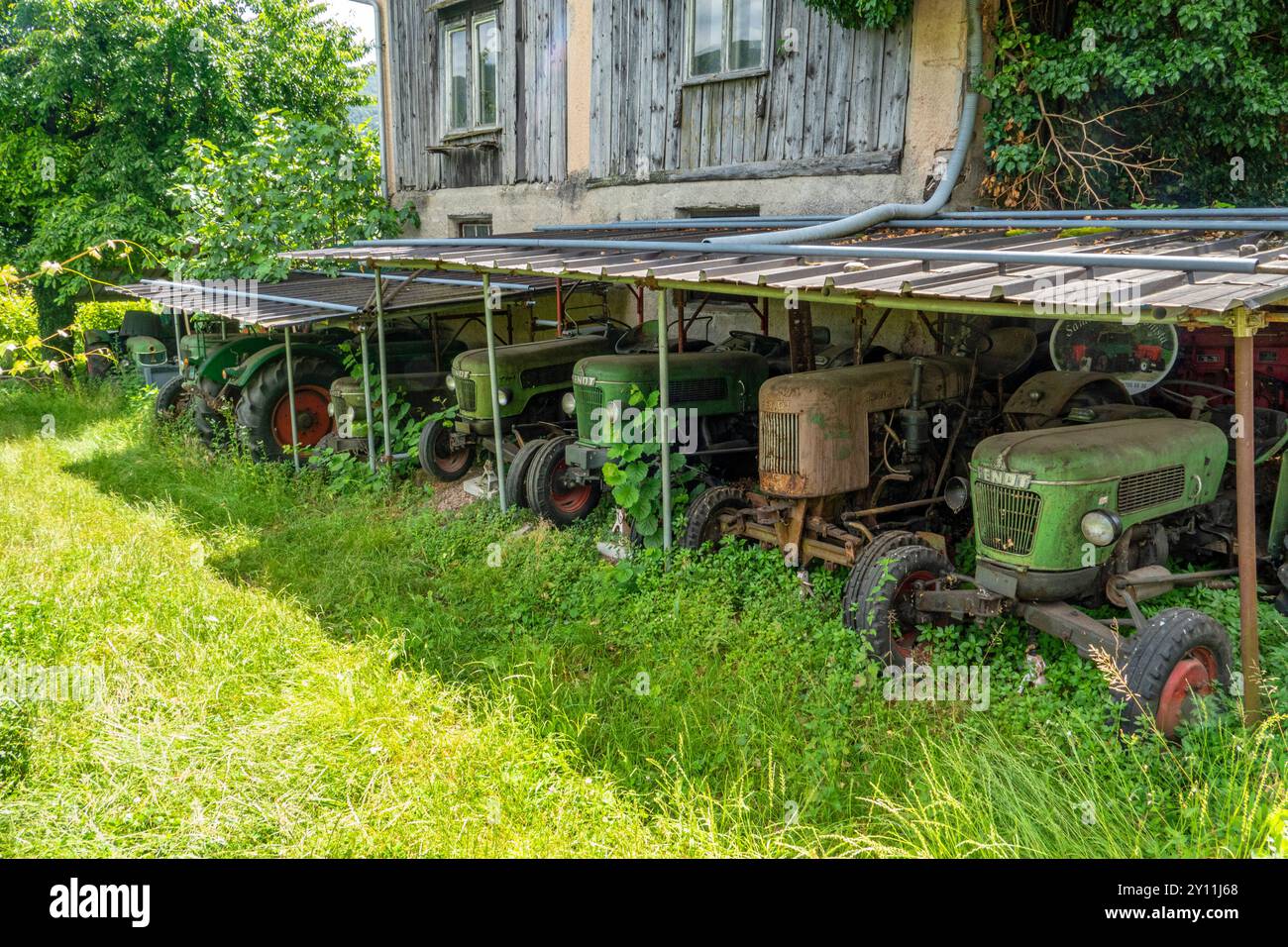 Vintage tractor at lake kaltern hi-res stock photography and images - Alamy