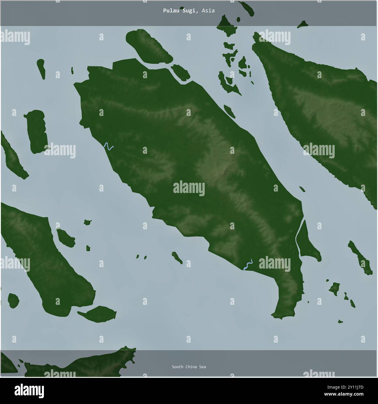 Pulau Sugi in the South China Sea, belonging to Indonesia, cropped to ...