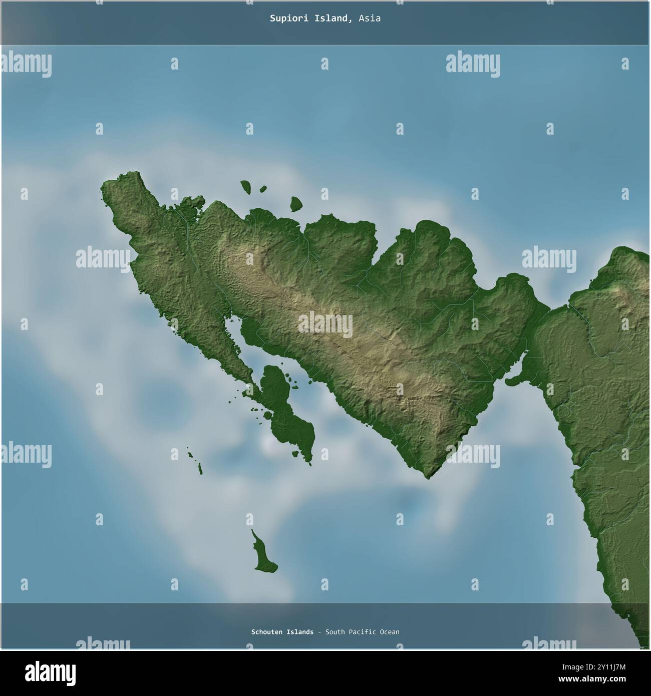 Supiori Island in the South Pacific Ocean, belonging to Indonesia ...