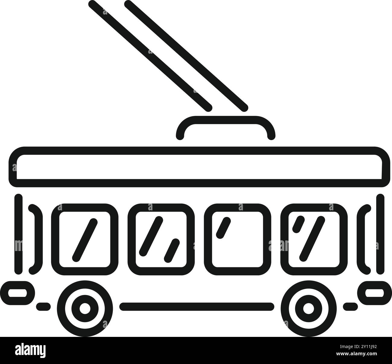 Simple and modern vector illustration of an electric trolleybus driving ...