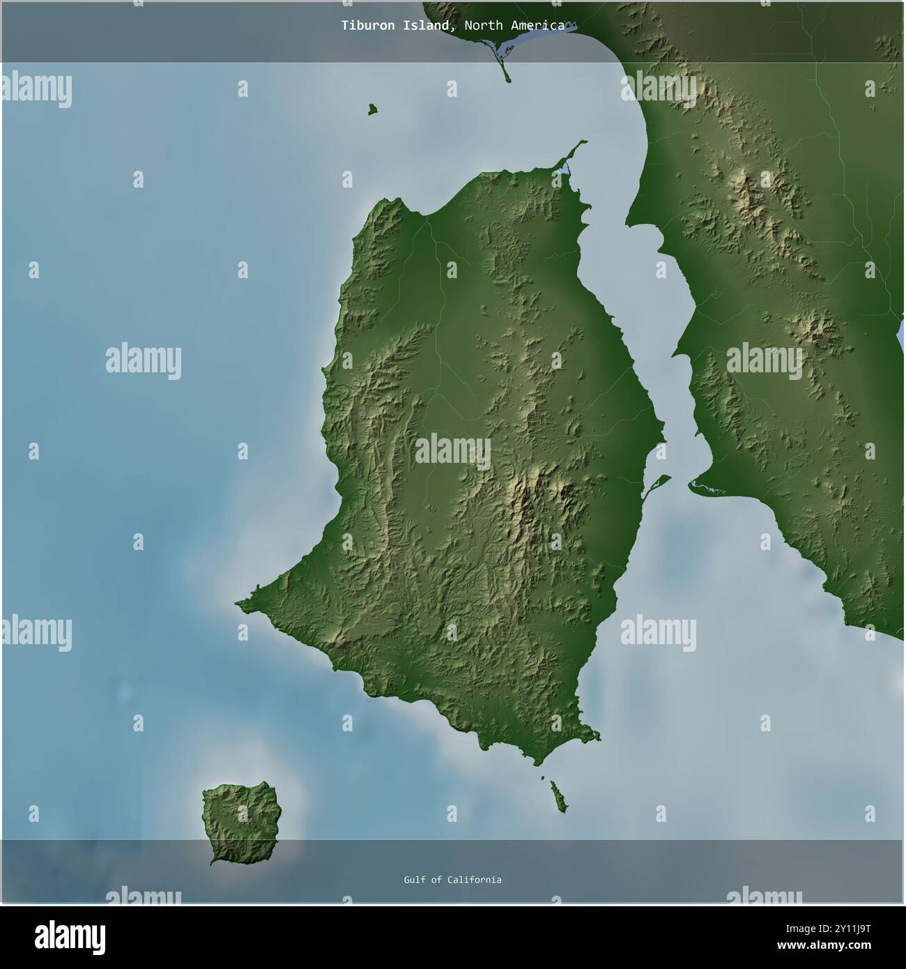Tiburon Island in the Gulf of California, belonging to Mexico, cropped ...