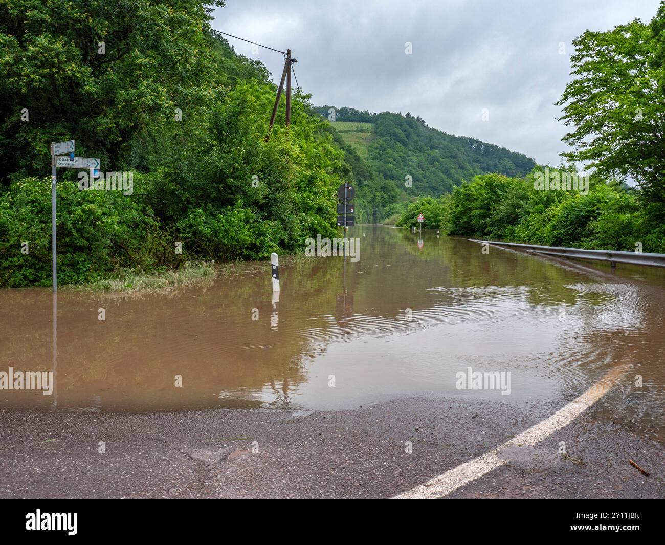 Saar flood after heavy rainfall at whitsun 2024 hi-res stock ...