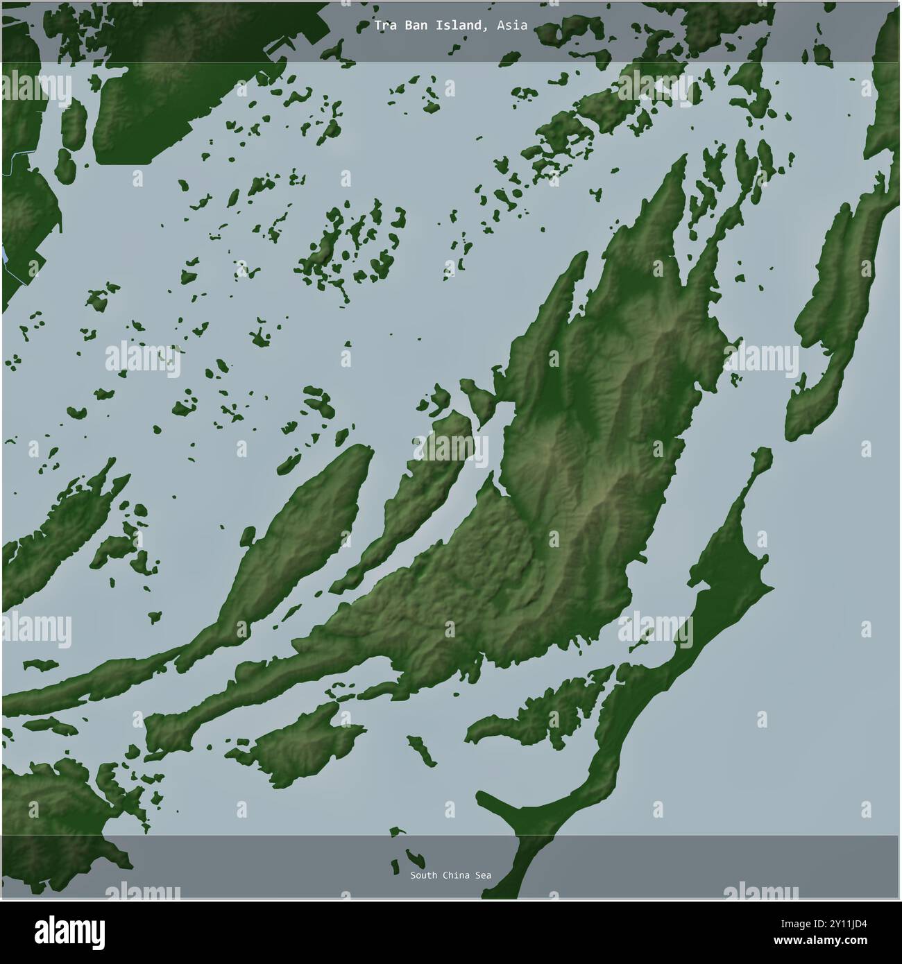 Tra Ban Island in the South China Sea, belonging to Vietnam, cropped to ...