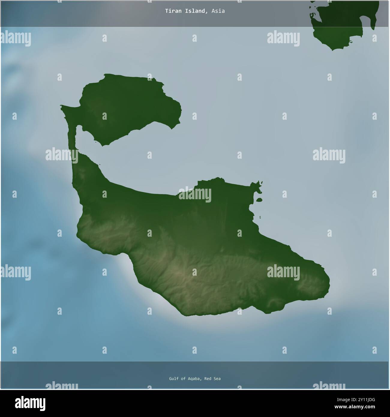 Tiran Island in the Red Sea, belonging to Saudi Arabia, cropped to ...