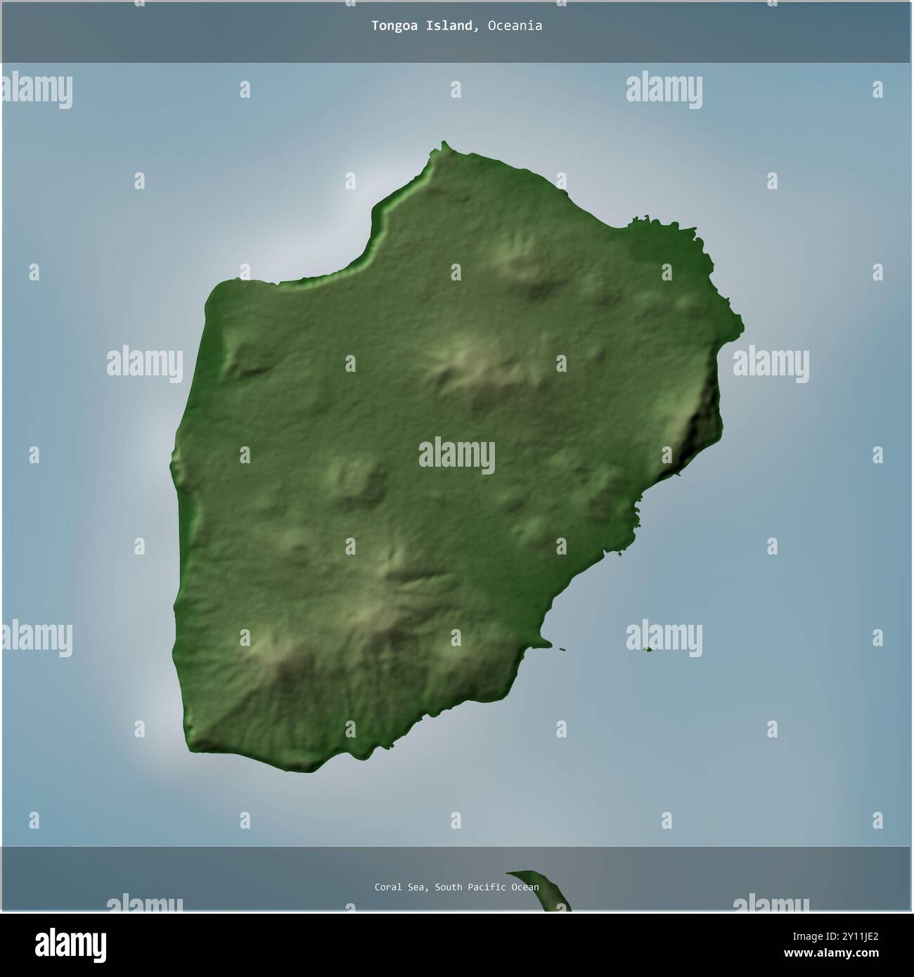 Tongoa Island in the Coral Sea, belonging to Vanuatu, cropped to square ...