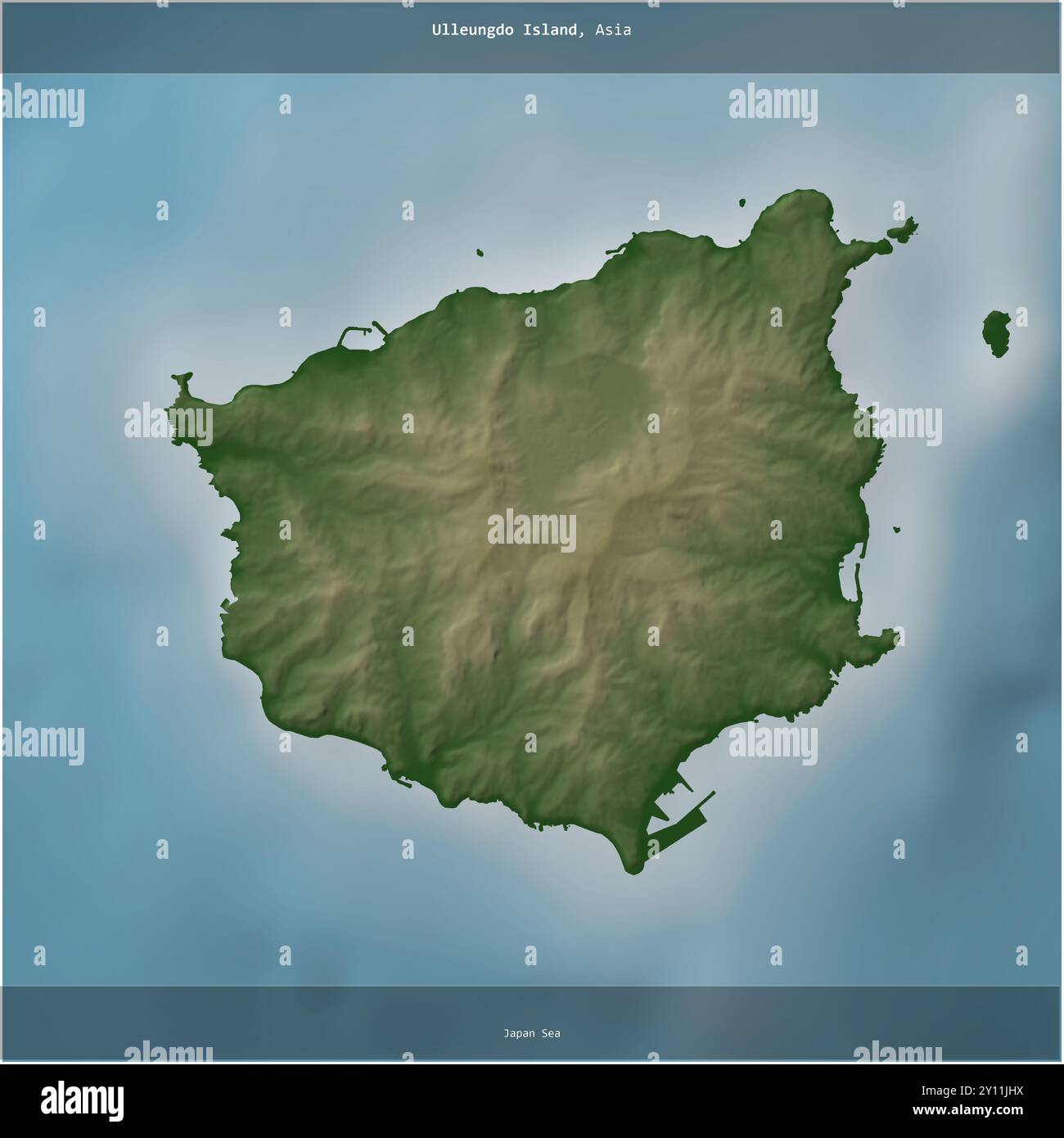 Ulleungdo Island in the Japan Sea, belonging to South Korea, cropped to ...