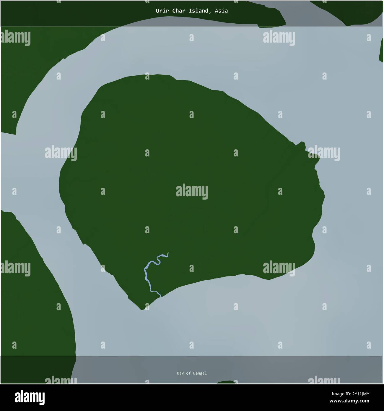 Urir Char Island in the Bay of Bengal, belonging to Bangladesh, cropped ...