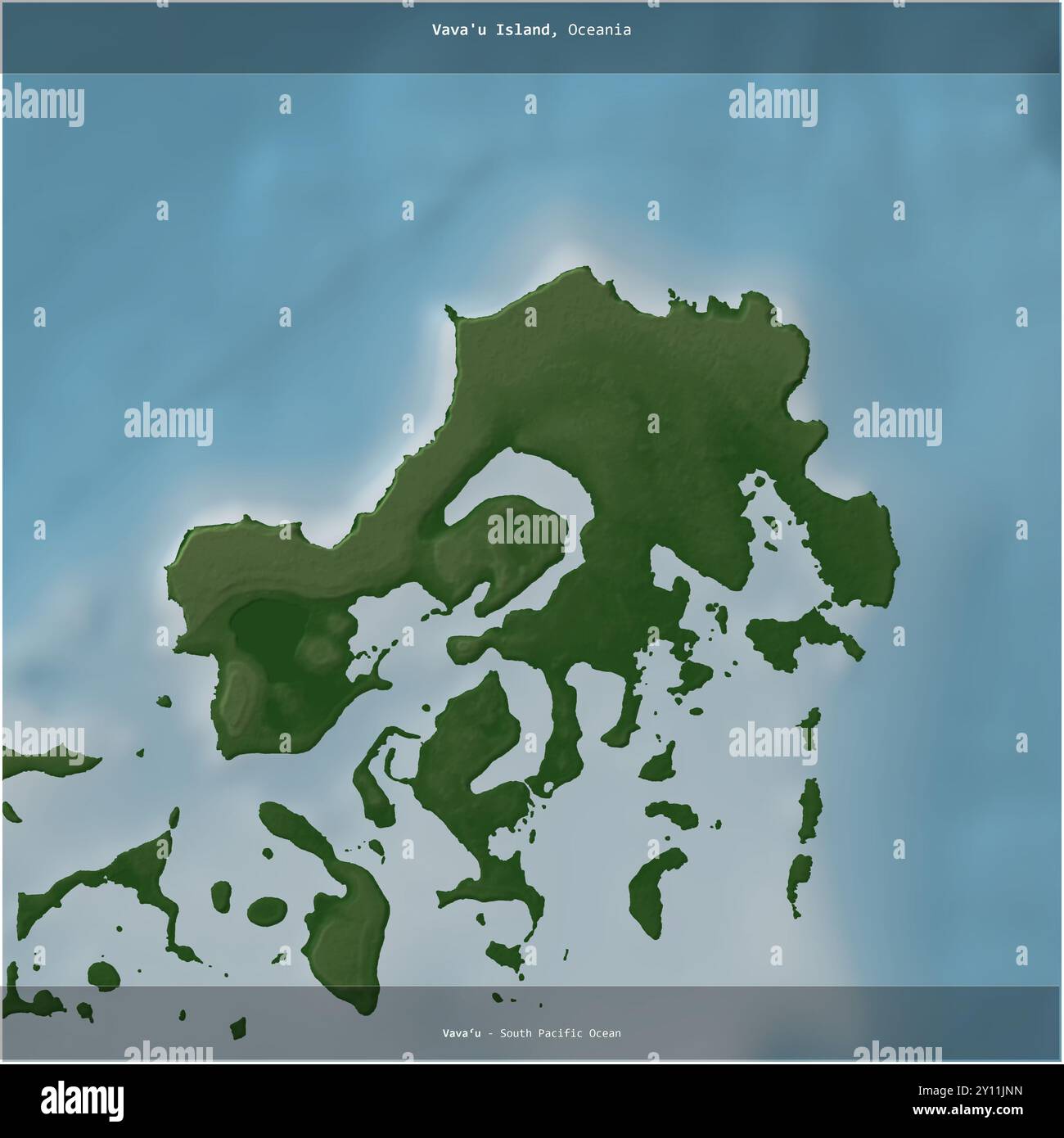 Vava'u Island in the South Pacific Ocean, belonging to Tonga, cropped ...