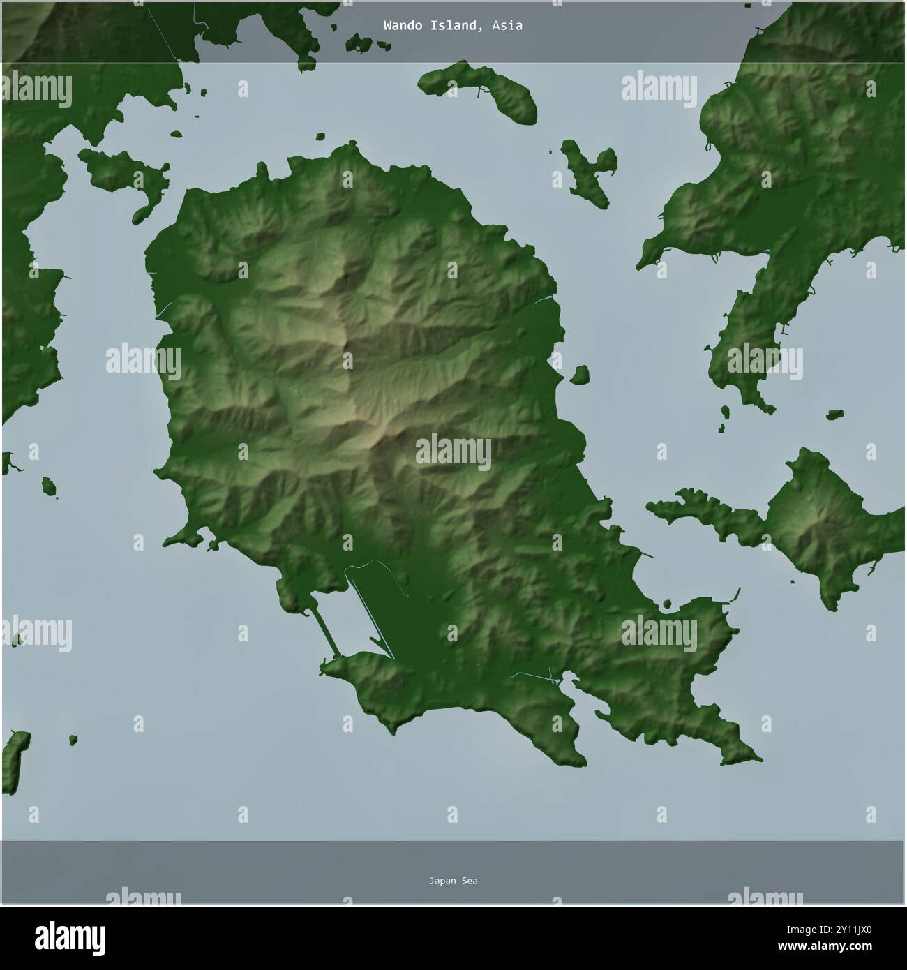 Wando Island in the Japan Sea, belonging to South Korea, cropped to ...