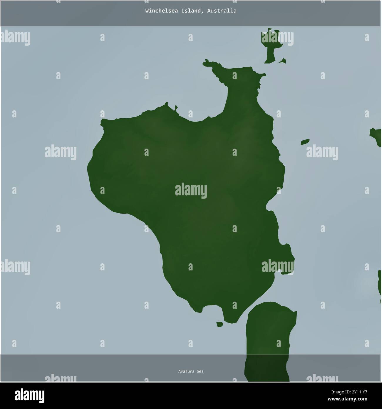 Winchelsea Island in the Arafura Sea, belonging to Australia, cropped ...