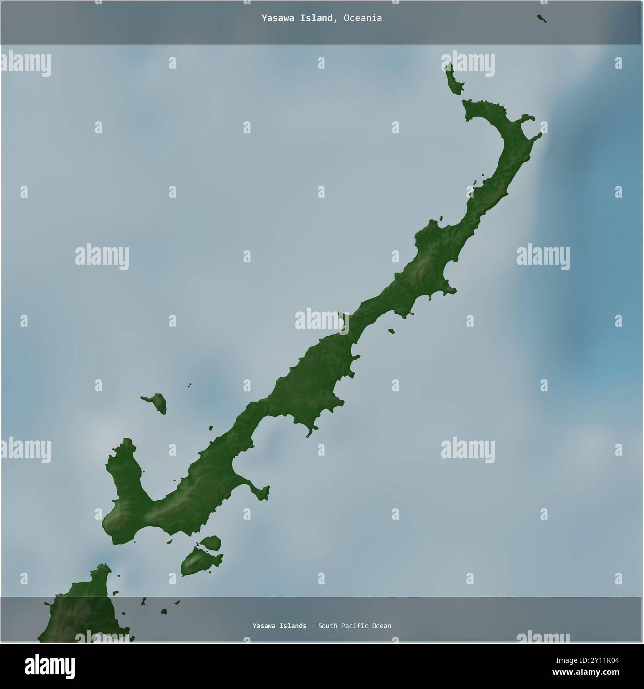 Yasawa Island in the South Pacific Ocean, belonging to Fiji, cropped to ...