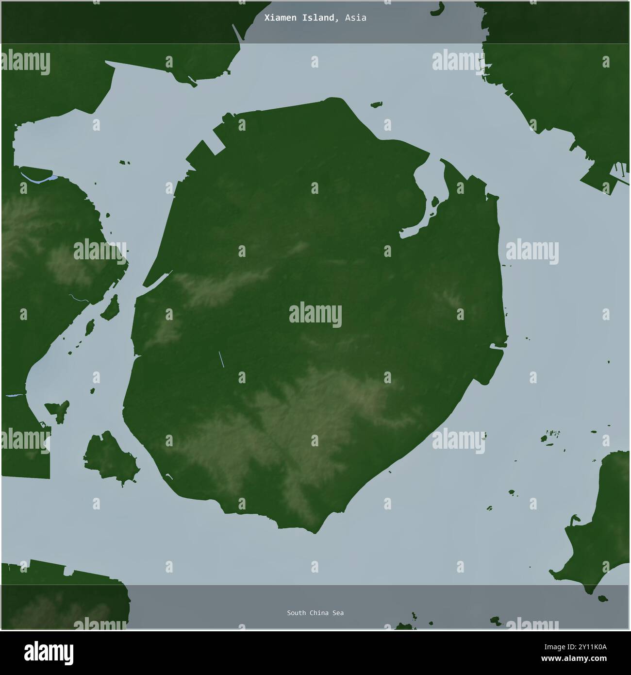 Xiamen Island in the South China Sea, belonging to China, cropped to ...