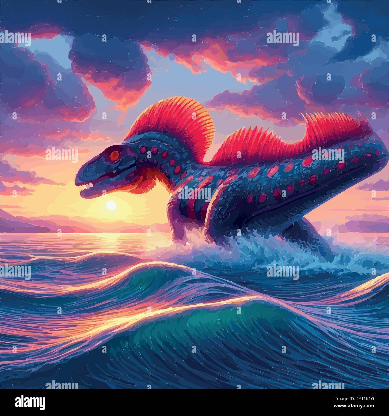 Mosasaurus Digital Art Stock Vector Images Alamy
