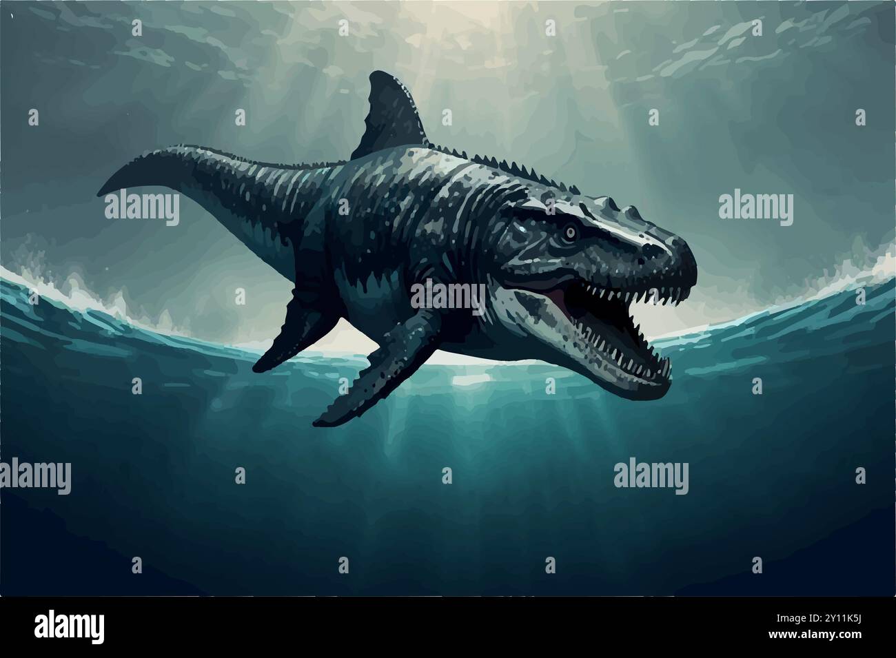 The Rise and Fall of Mosasaurus Stock Vector Image & Art - Alamy