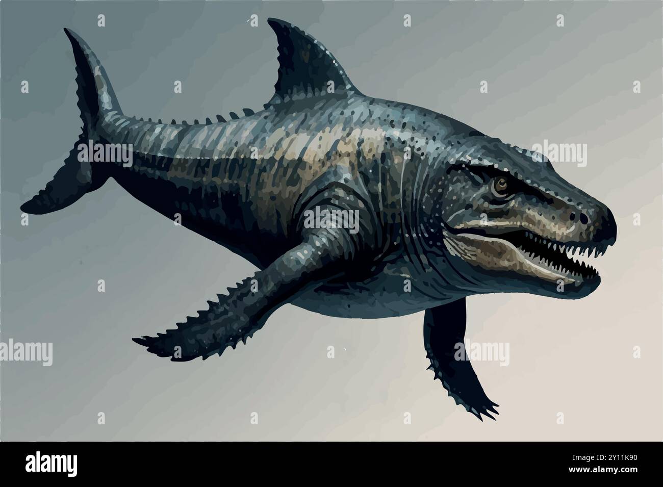Mosasaurus vector silhouette hi-res stock photography and images - Alamy