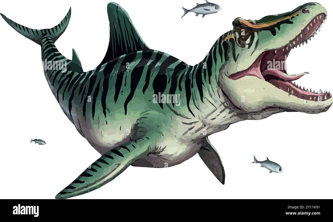 Mosasaurus: The Evolutionary Journey of a Marine Reptile Stock Vector ...