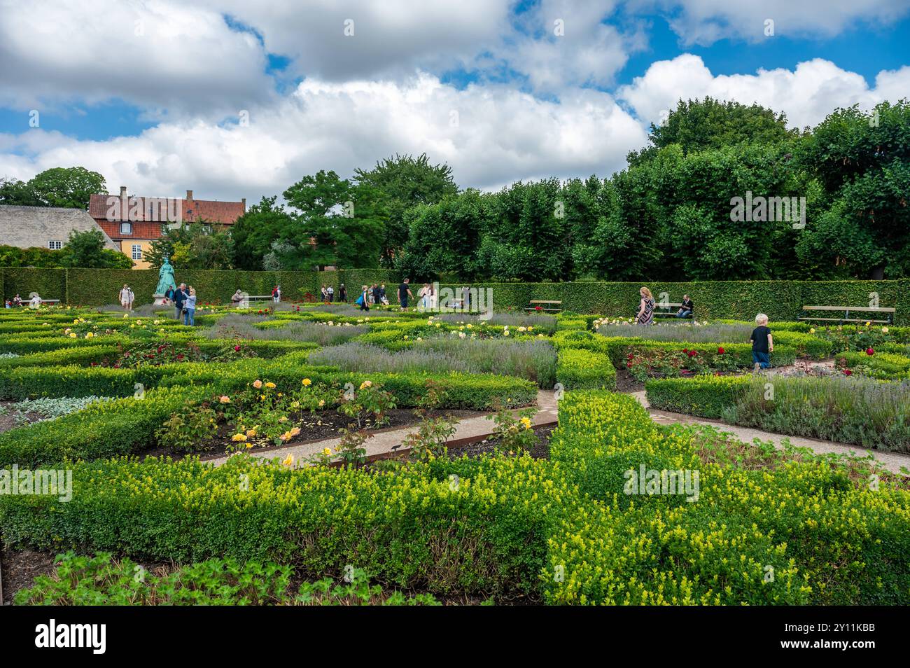 Copenhagen, Denmark, July 24, 2024 - The Rosenberg Castle gardens, the ...