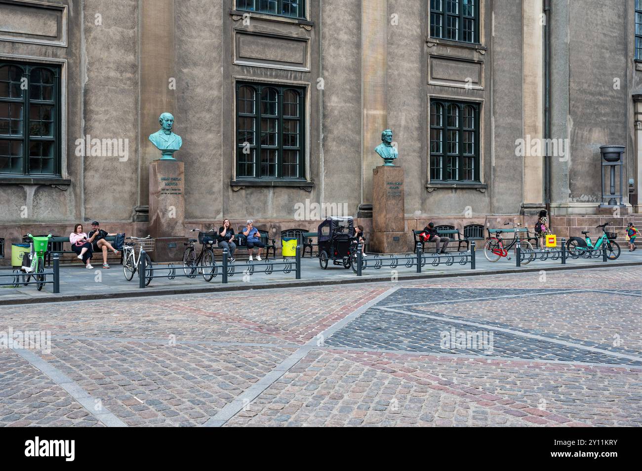 Copenhagen, Denmark, July 24, 2024 - The Frue Plads square with a ...
