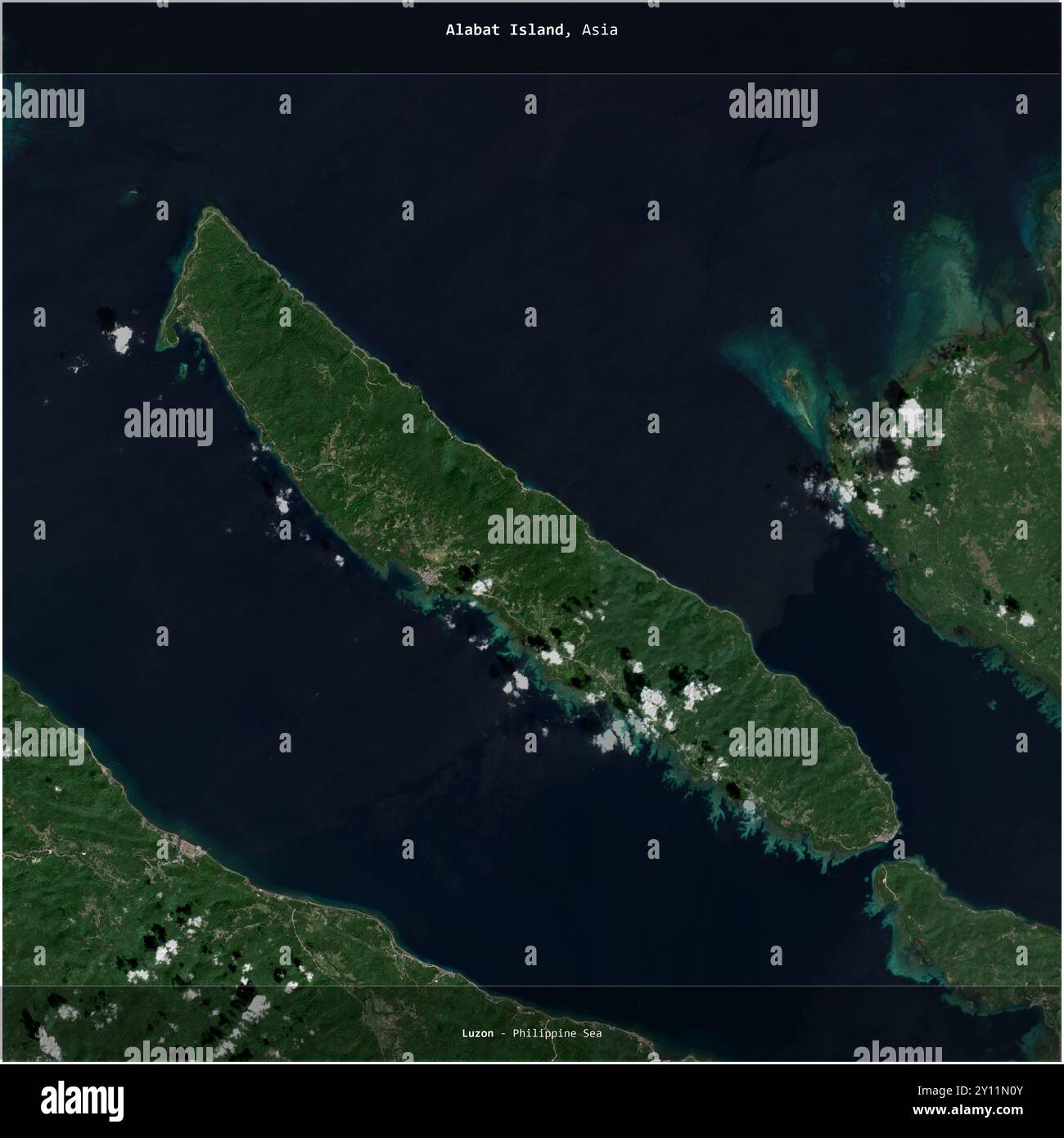 Alabat Island in the Philippine Sea, belonging to Philippines, cropped ...