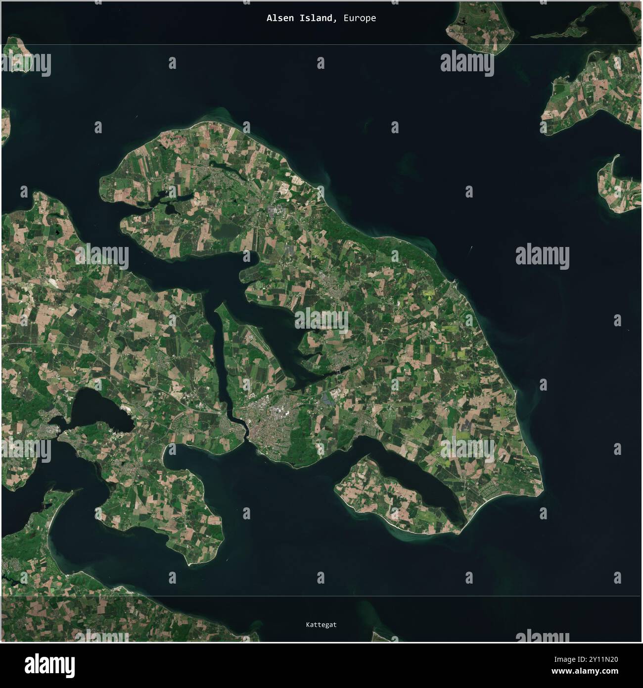 Alsen Island in the Kattegat, belonging to Denmark, cropped to square ...