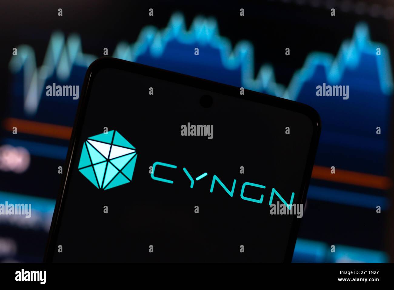 In this photo illustration, the Cyngn Inc. logo is displayed on a ...
