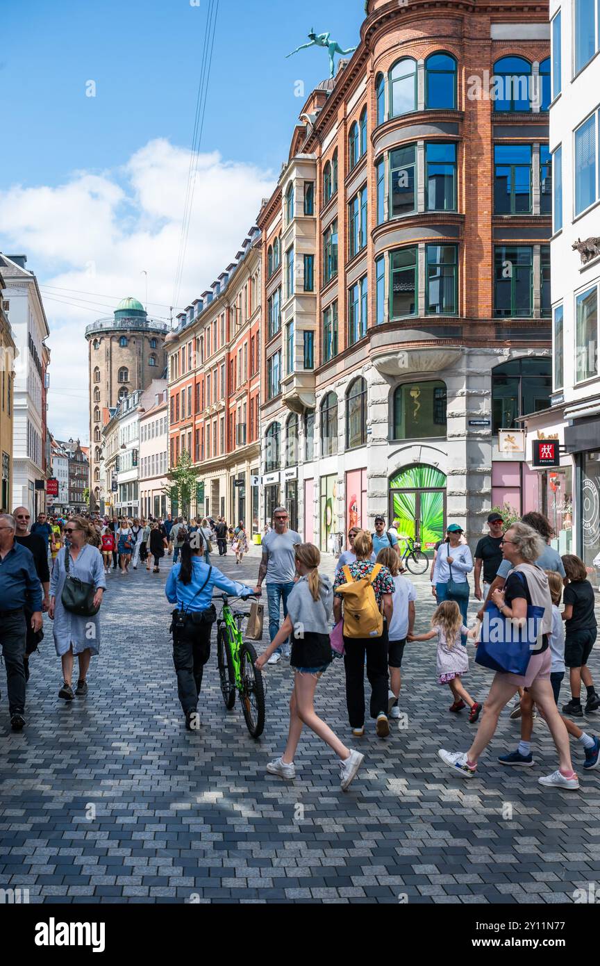 Copenhagen, Denmark, July 24, 2024 - People of all ages walking in the ...