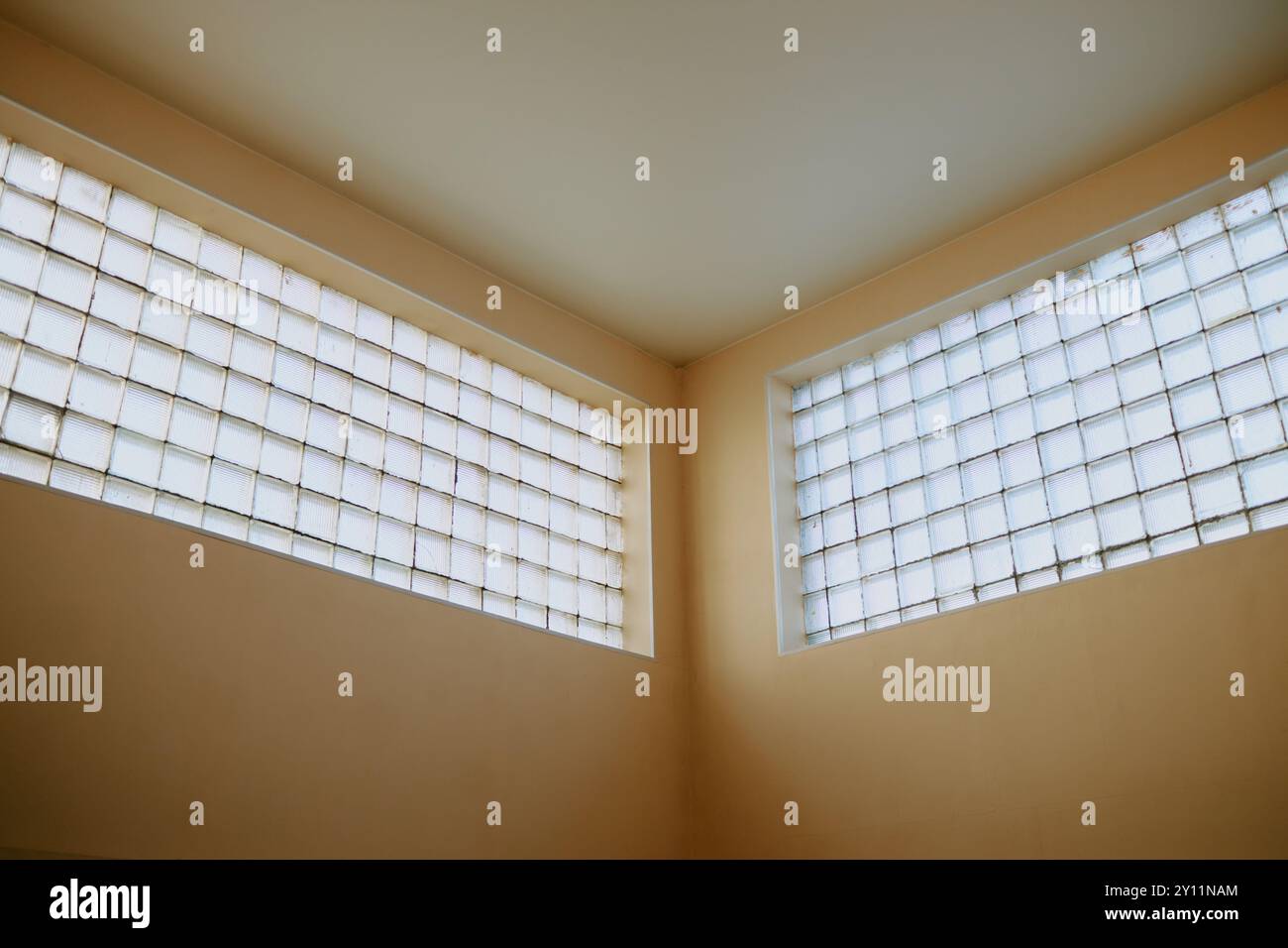 Sunlight Illumination Through Textured Glass Panels Stock Photo - Alamy