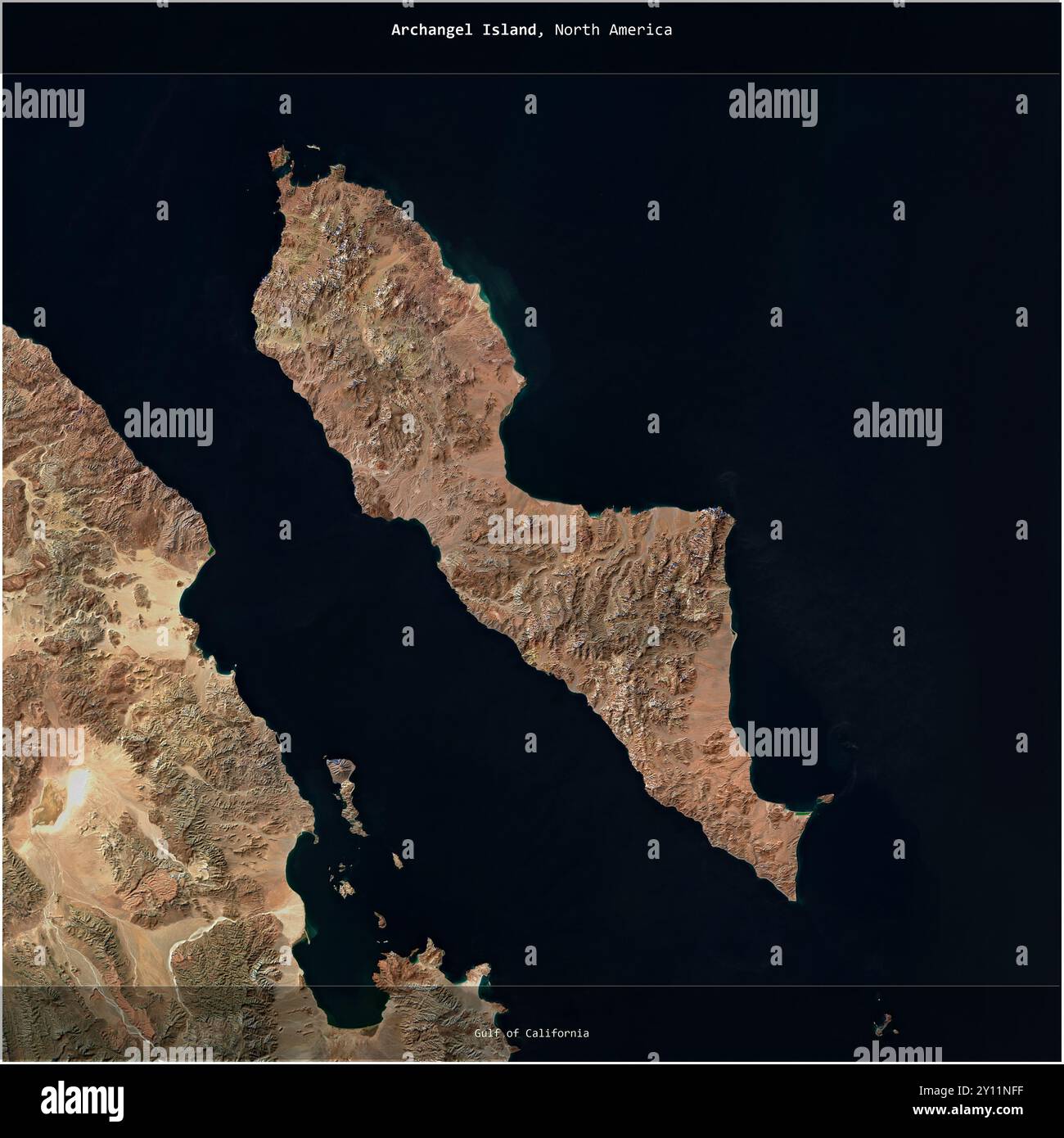 Archangel Island in the Gulf of California, belonging to Mexico ...