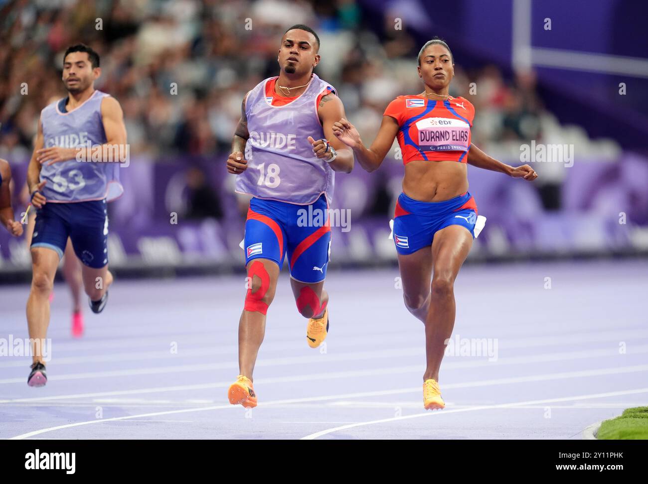 Cuba’s Omara Durand Elias and Guide Yuniol Kindelan Vargas during the ...