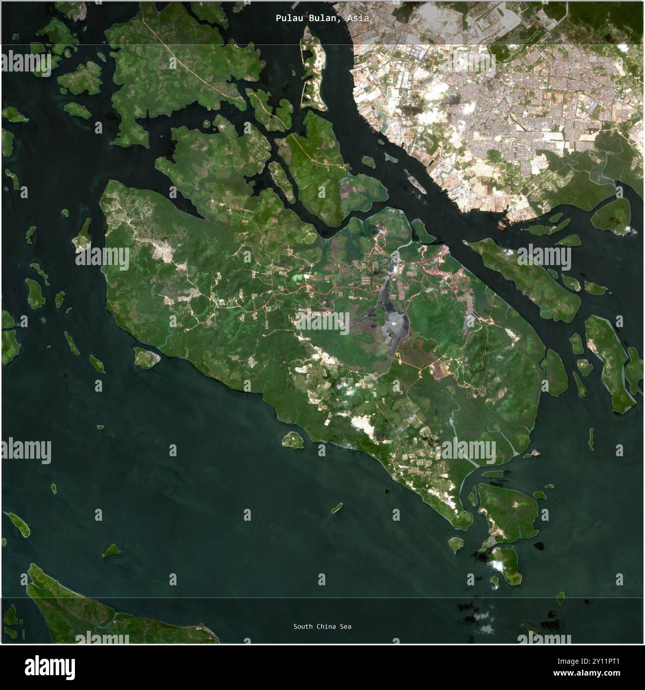 Pulau Bulan in the South China Sea, belonging to Indonesia, cropped to ...