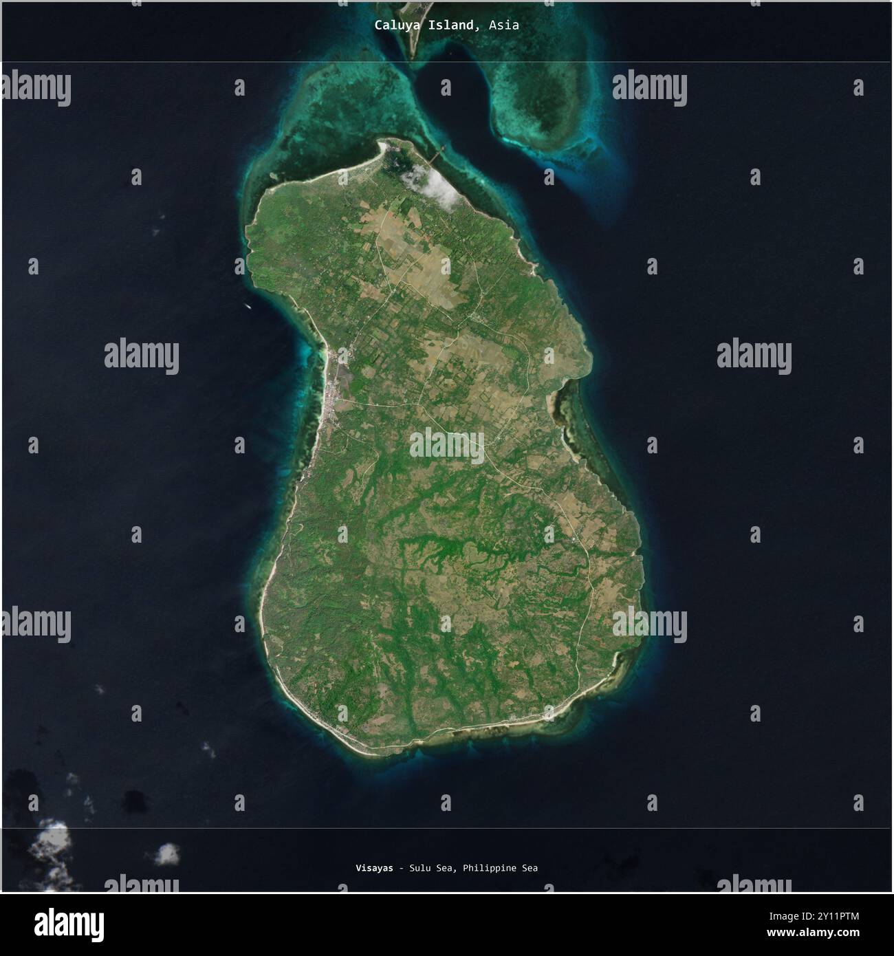 Caluya Island in the Sulu Sea, belonging to Philippines, cropped to ...