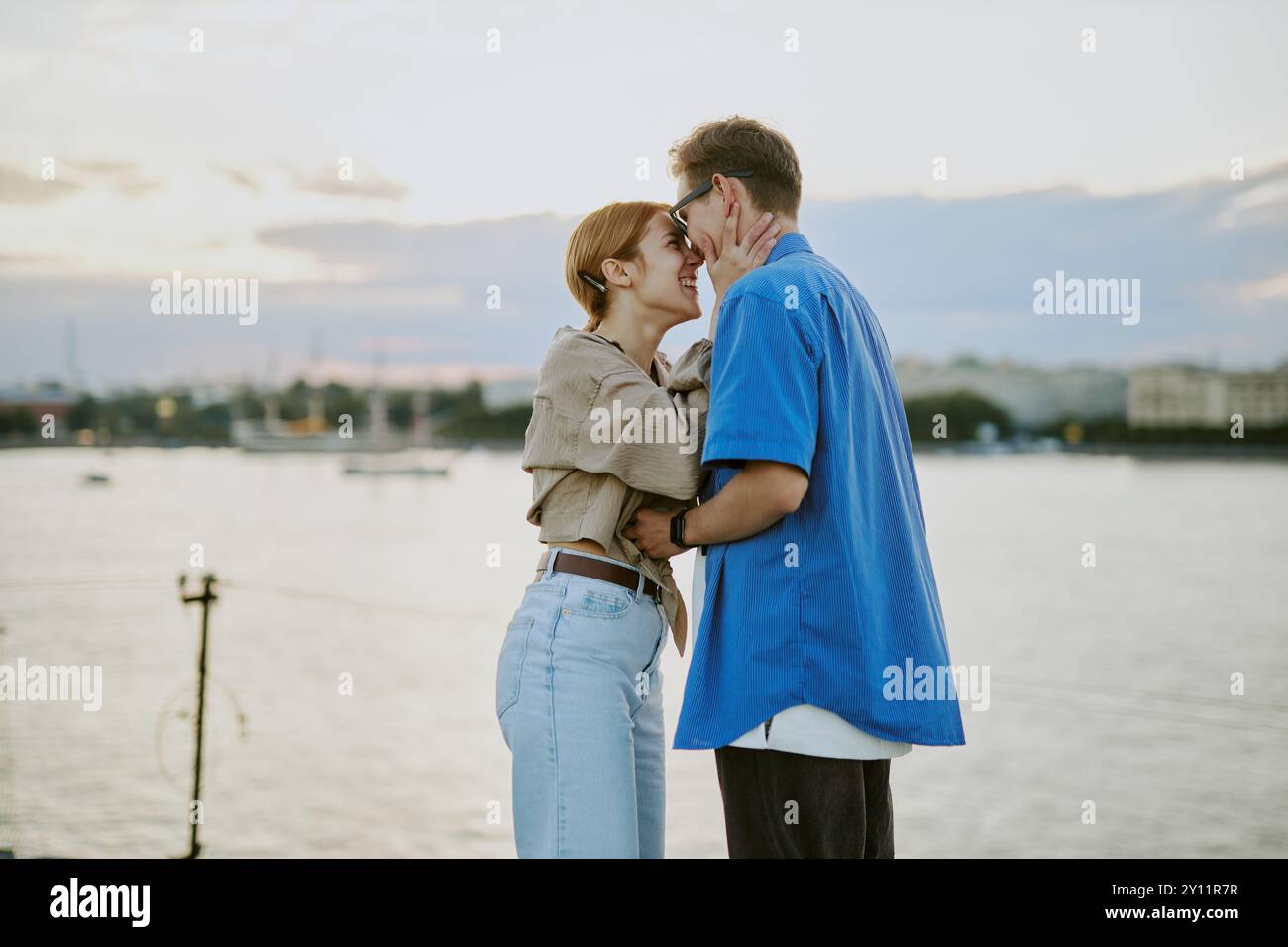 Couple embracing on river hi-res stock photography and images - Alamy