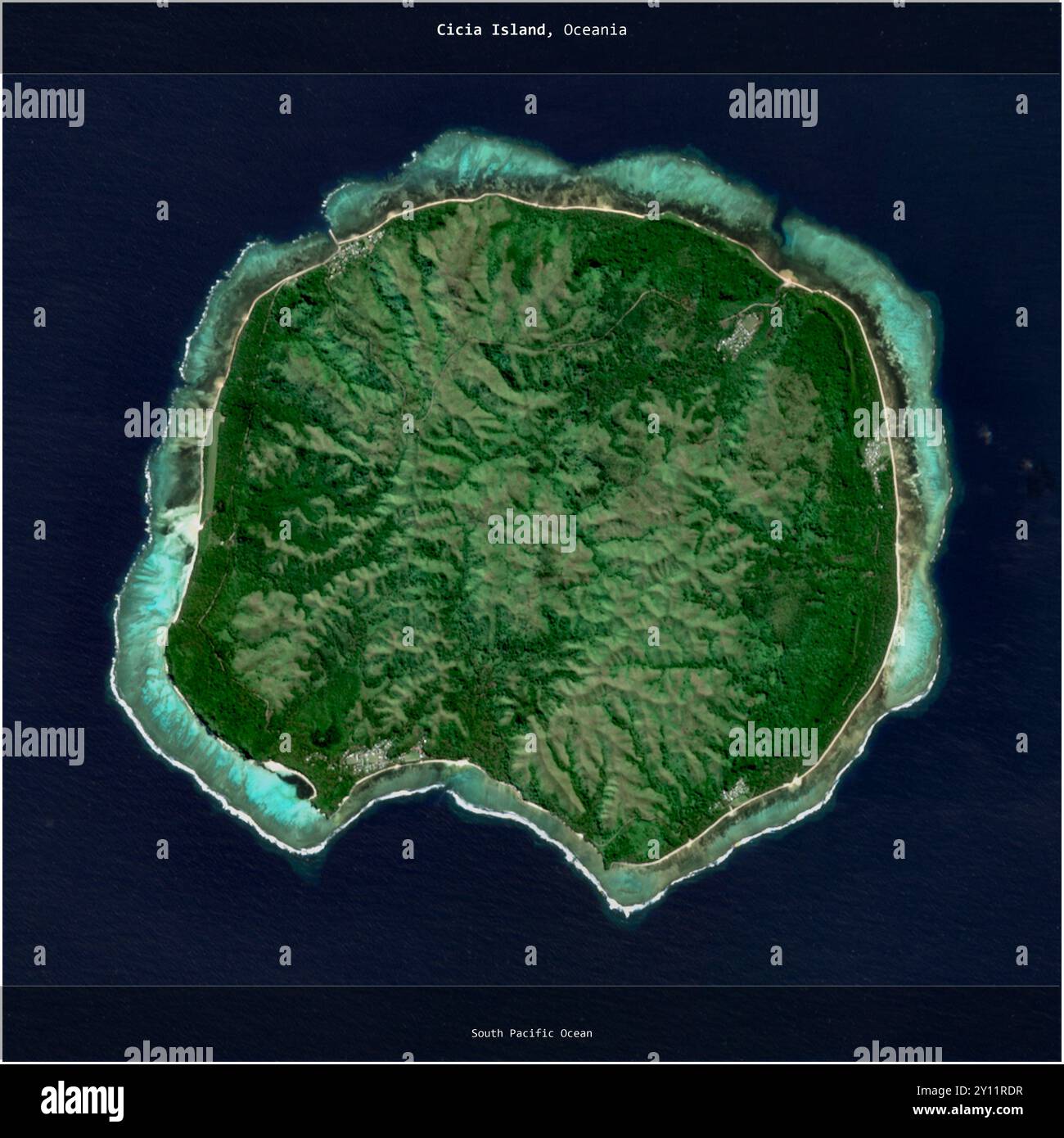 Cicia Island in the South Pacific Ocean, belonging to Fiji, cropped to ...