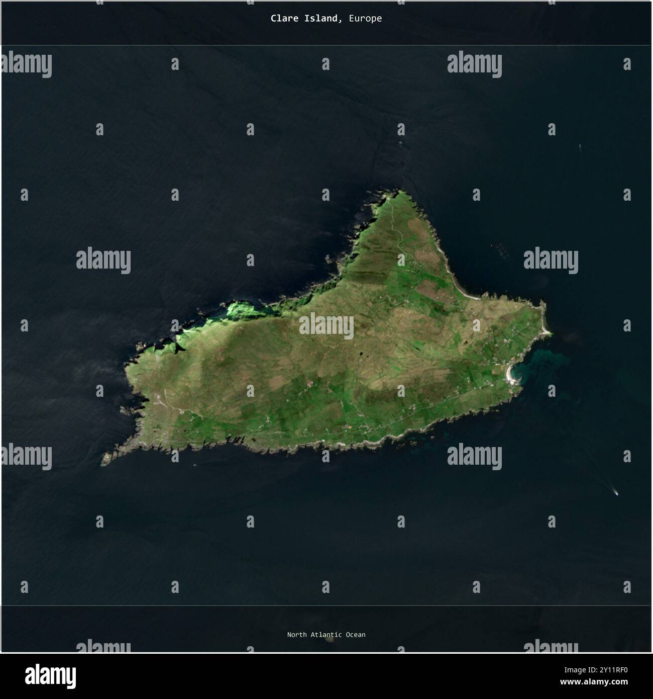 Clare Island in the North Atlantic Ocean, belonging to Ireland, cropped ...