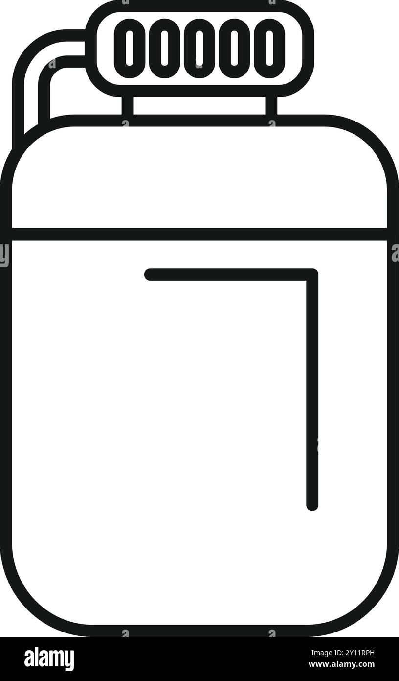 Smart water bottle icon, outline style, showing water level Stock ...