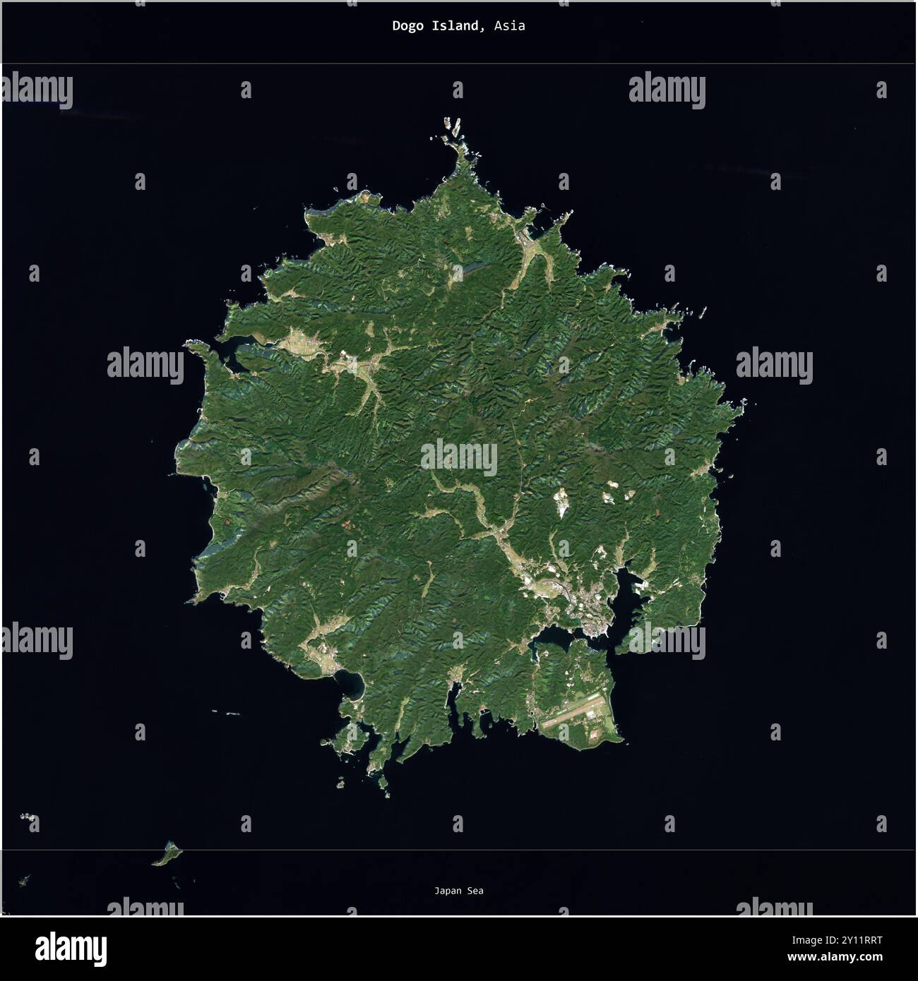 Dogo Island in the Japan Sea, belonging to Japan, cropped to square on ...