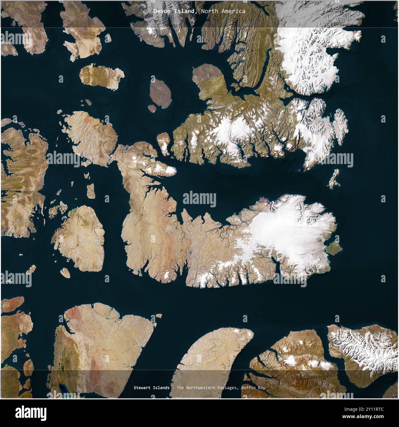 Devon Island in the Baffin Bay, belonging to Canada, cropped to square ...