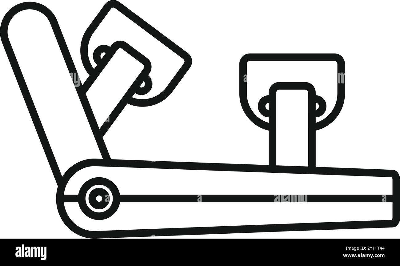 Simple line drawing of a stationary bike for working out at home or in ...