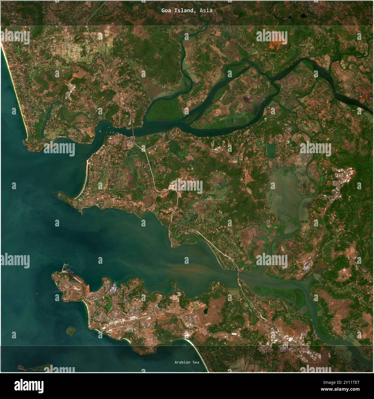 Goa Island in the Arabian Sea, belonging to India, cropped to square on ...