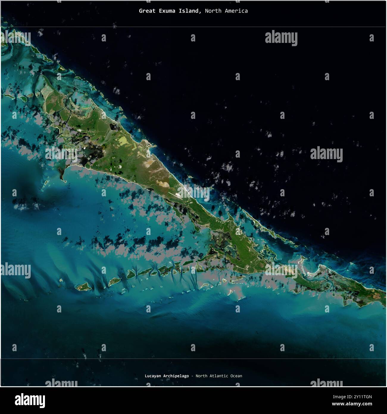 Great Exuma Island in the North Atlantic Ocean, belonging to Bahamas ...