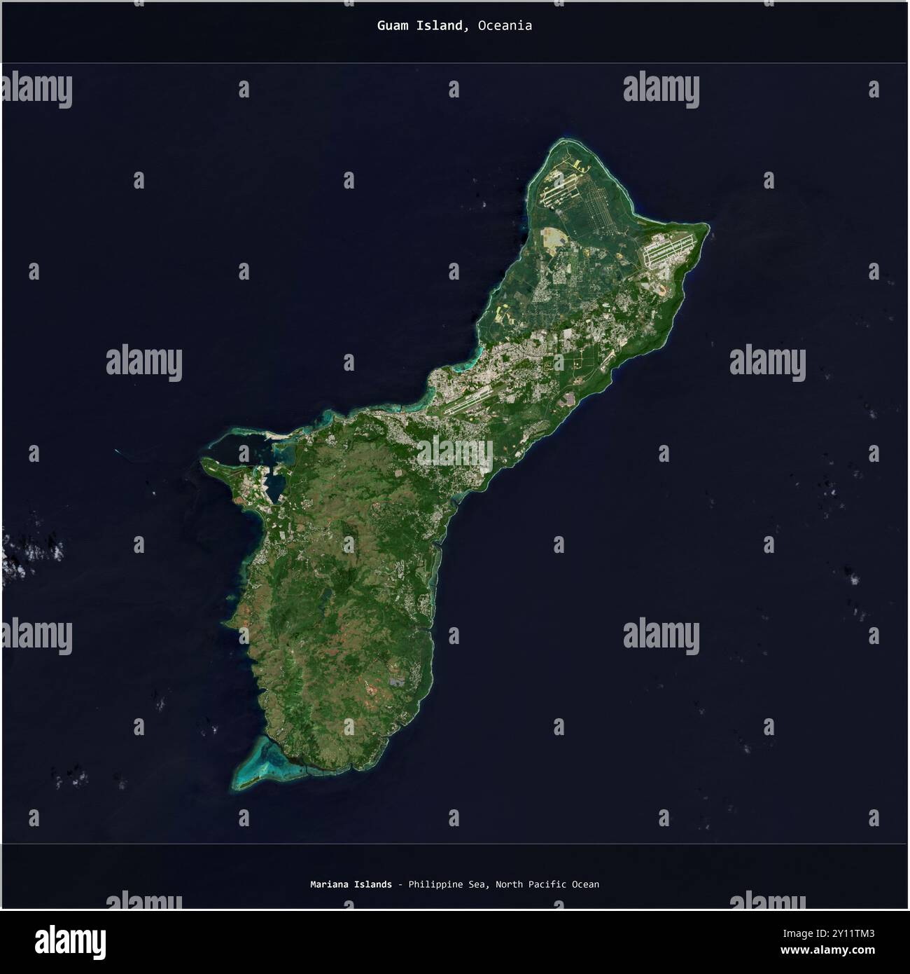 Guam Island in the Philippine Sea, belonging to United States, cropped ...