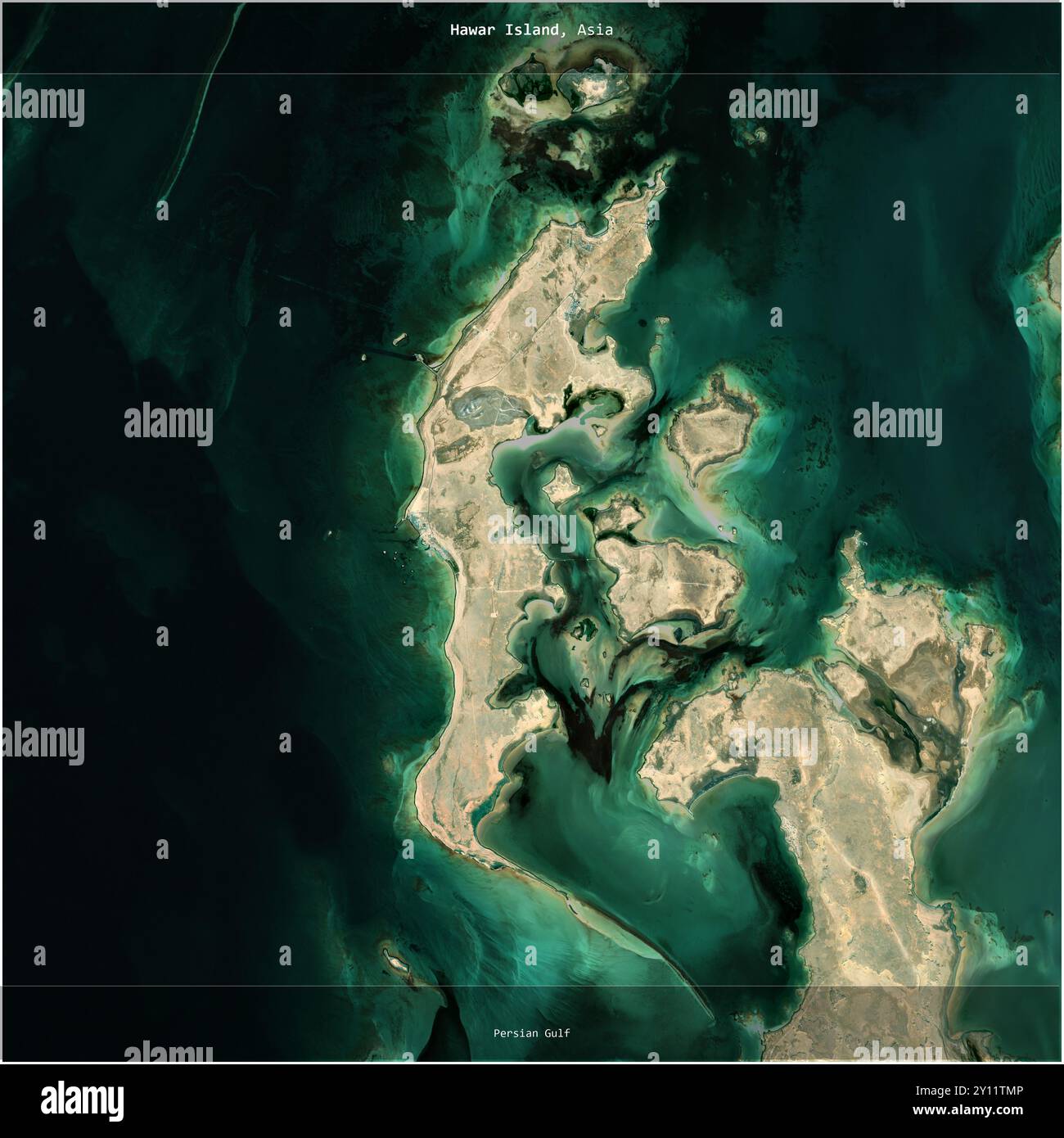 Hawar Island in the Persian Gulf, belonging to Bahrain, cropped to ...