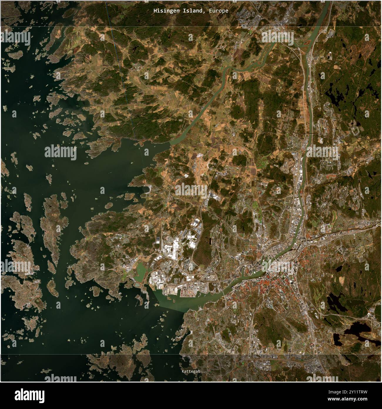 Hisingen Island in the Kattegat, belonging to Sweden, cropped to square ...