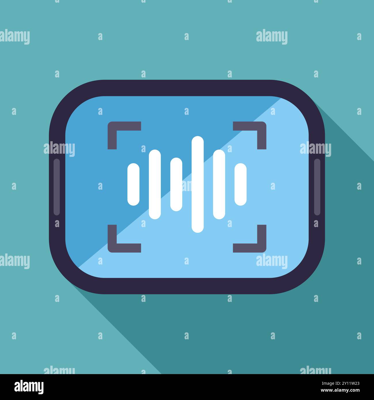 Smartphone is recording audio sound wave with app icon on screen Stock ...