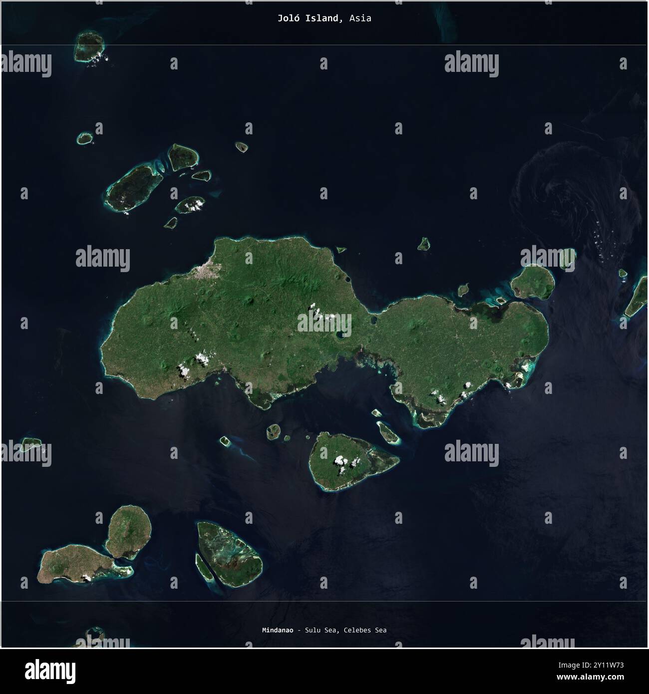 Jolo Island in the Sulu Sea, belonging to Philippines, cropped to ...